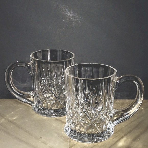 Dining | Lovely Set Of Crystal Coffee Mugs Nwot | Poshmark